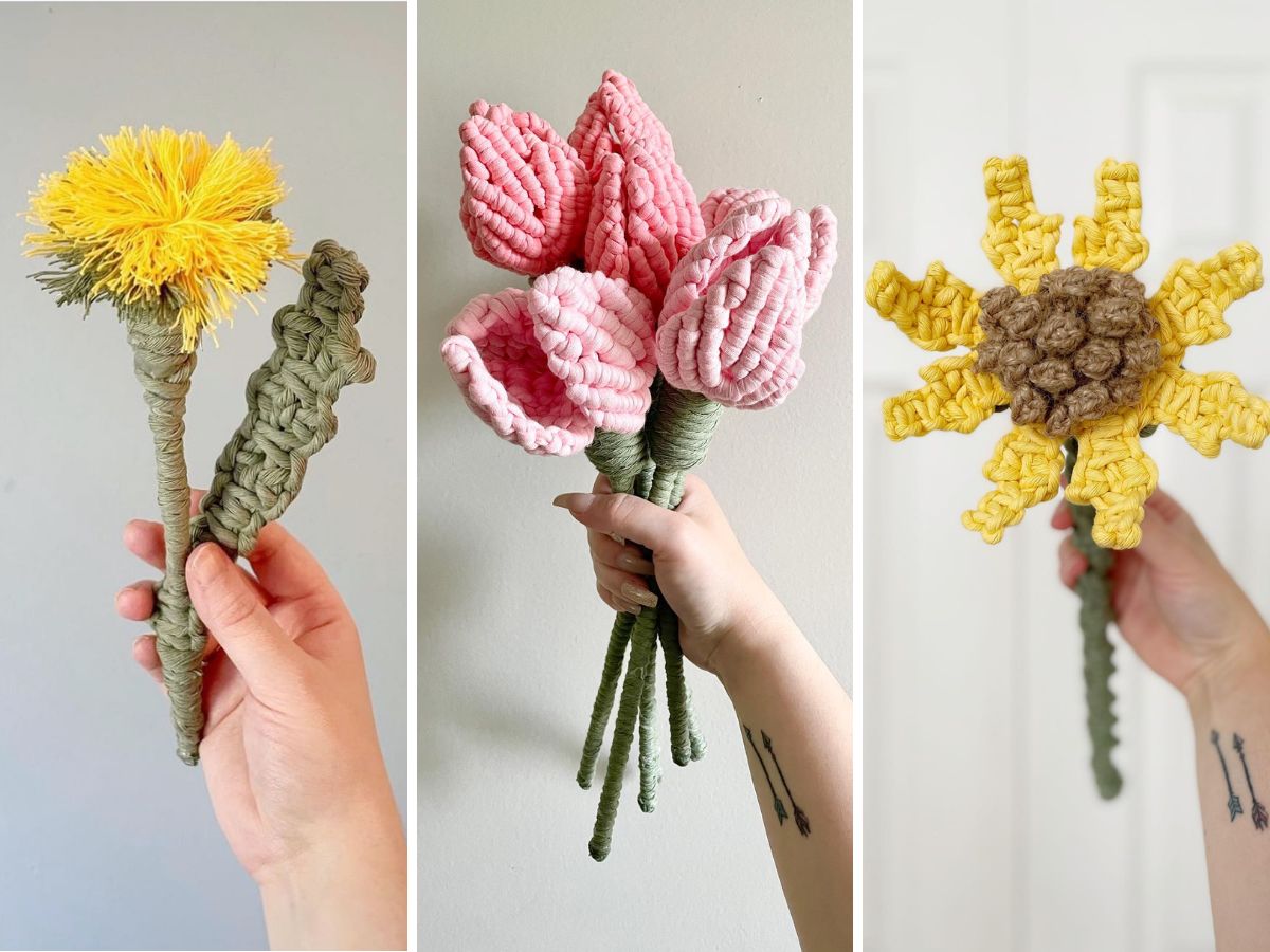 How to Knot A Gorgeous Bouquet of Macrame Flowers - 10 Tutorials ...